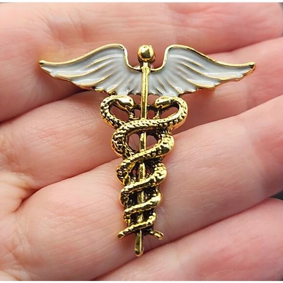 Boutique | Jewelry | Caduceus Brooch Medical Healthcare Symbol Enamel ...